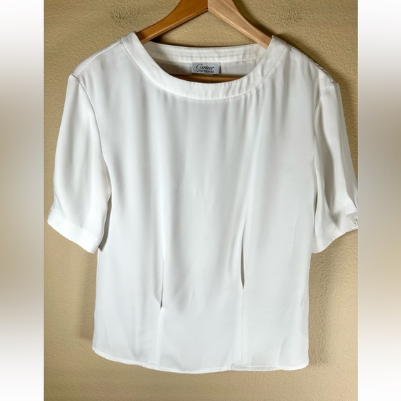 Cartier | Tops | Cartier Uniformes Womens White Blouse | Poshmark